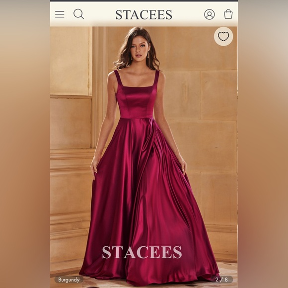 Stacee’s | Dresses | Vintage Aline Square Neckline Simple Slit Prom ...